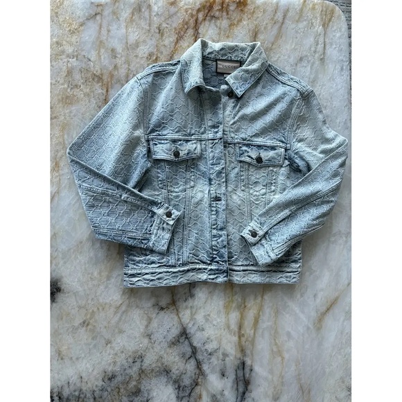 Gucci | Jackets & Coats | Authentic Gucci Monogrammed Denim Jacket ...